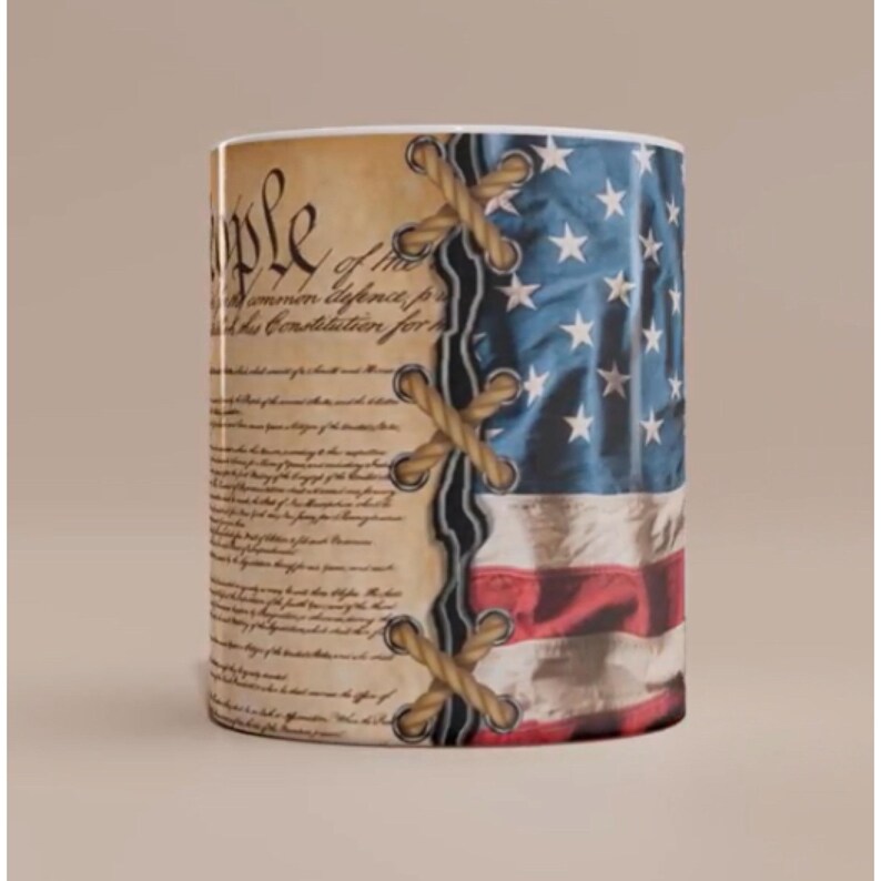 We the People Constitution American Flag Patriotic Ceramic Coffee Mug ...