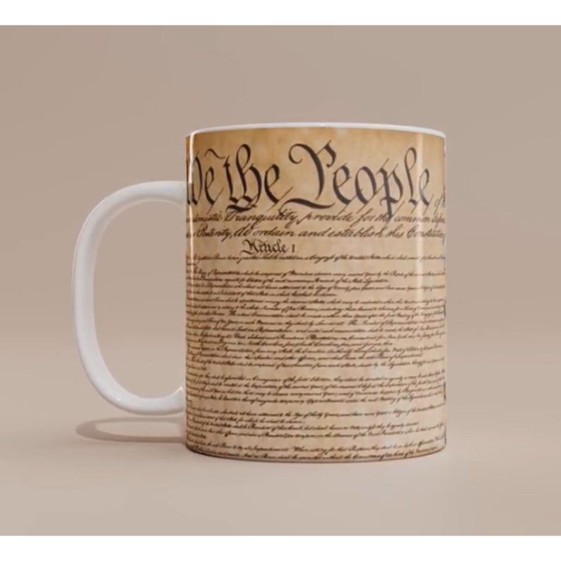 We the People Constitution American Flag Patriotic Ceramic Coffee Mug ...