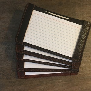 Leather Index Card Holder 3 X 5 - Etsy