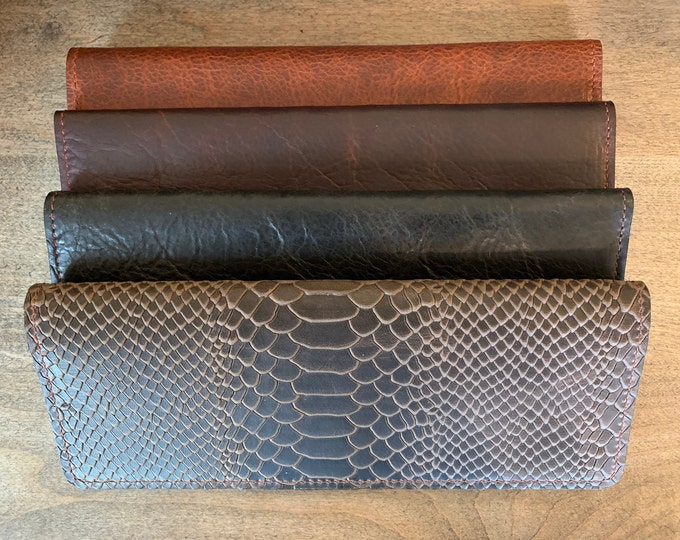 Western Genuine Leather Checkbook Cover, Duplicate Leather Checkbook ...