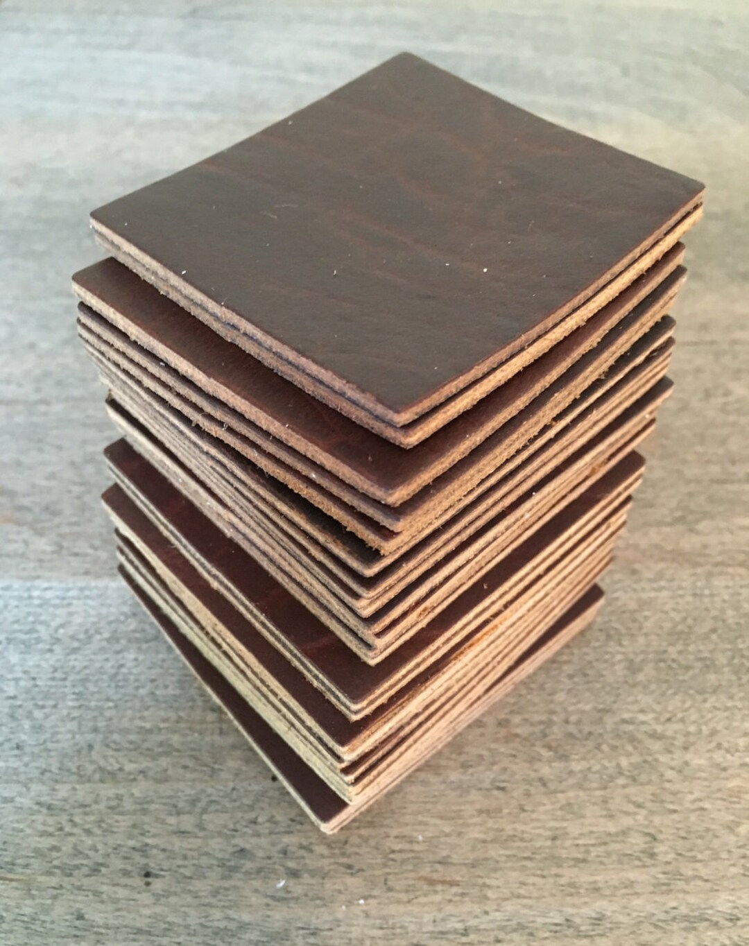 Set of 20- 2 3/8" X 2 1/4" Die Cut Thick 4-6 Oz Buffalo Leather Squares ...