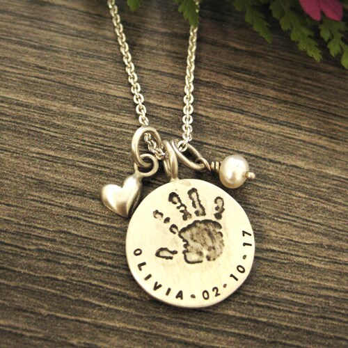 Your Child's Own Hand Writing Charm Necklace in Silver - Etsy Canada