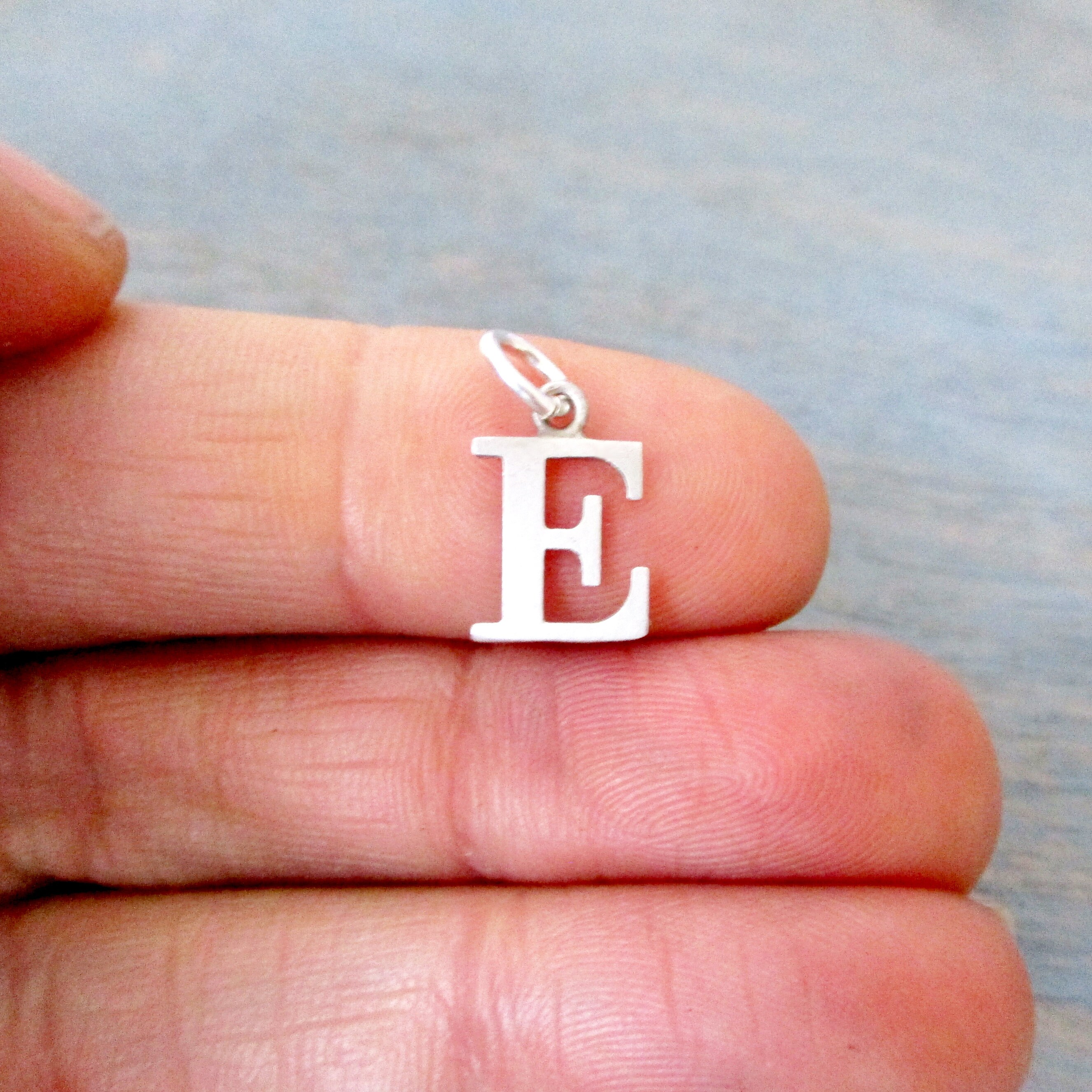 14K Solid Gold Capital E Letter E Initial Pendant Letter E - Etsy