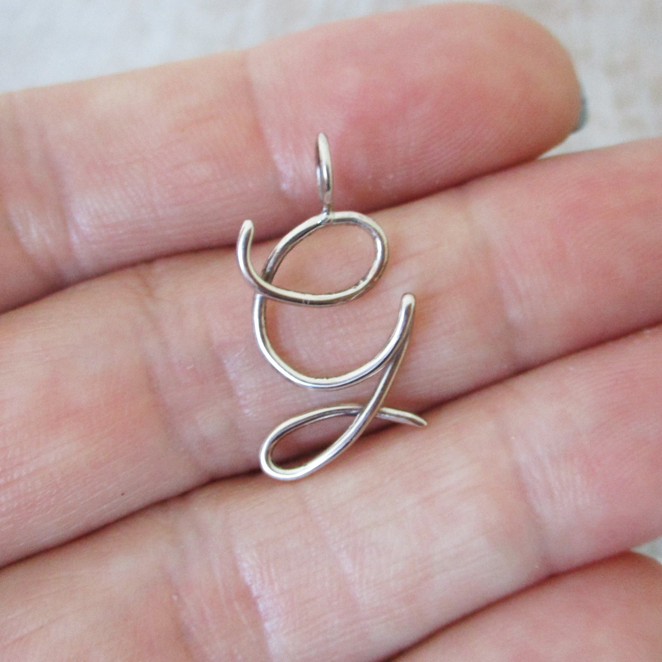 14K Gold Handmade Capital Letter G Initial Pendant Initial | Etsy