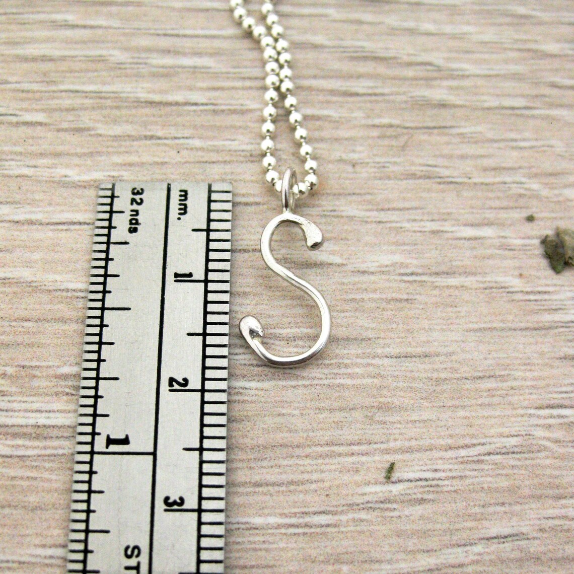 14K Gold Handmade Script Initial Pendant Letter S Initial - Etsy