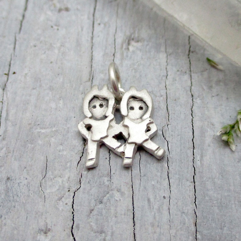 Sterling Silver Dancing Girls Sisters Best Friends Charm - Etsy