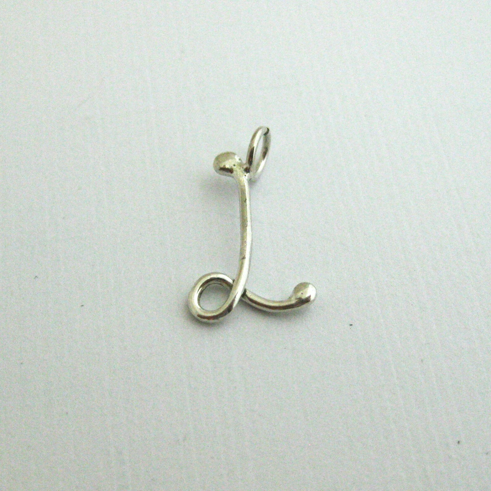Silver L Initial Charm, L Monogram Charm, L Alphabet Pendant, Letter L ...
