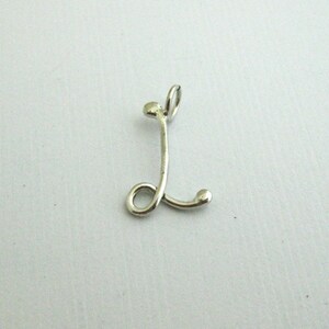 Silver L Initial Charm, L Monogram Charm, L Alphabet Pendant, Letter L ...