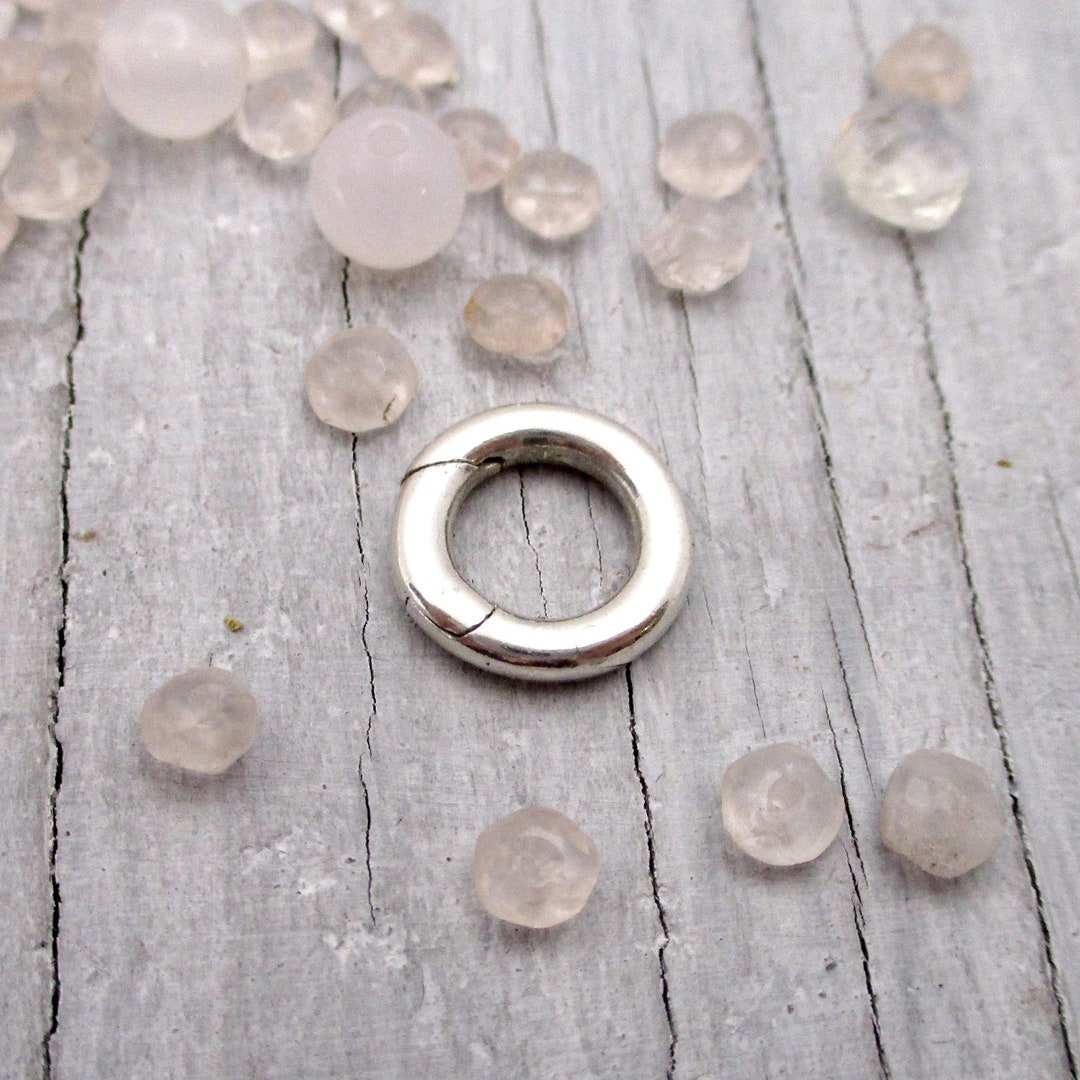 Circle Push Clasp in Sterling Silver, Lever Clasp, Clasp for Charms - Etsy