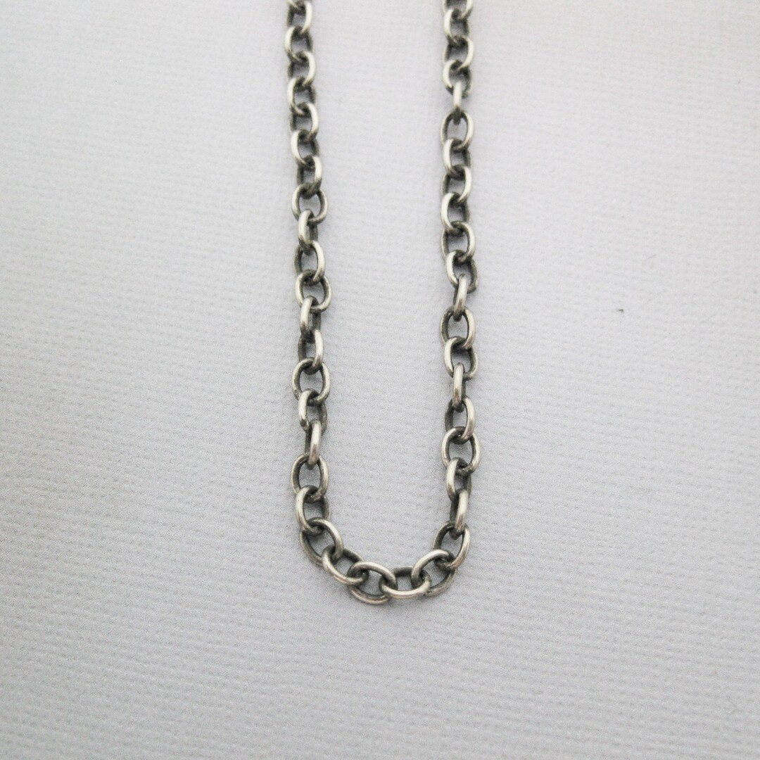Sterling Silver Oxidized 3.6 Mm Cable Chain, 16" to 30" Lengths, Man's ...