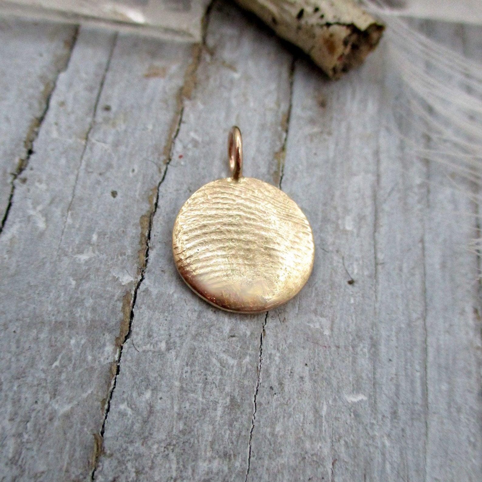 14K Gold Fingerprint Disc Charm: Baby, Child, Adult Keepsake - Etsy