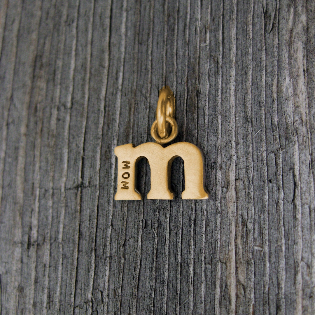 14k Gold Baby Lowercase M Initial Charm, Initial Jewelry, Initial ...
