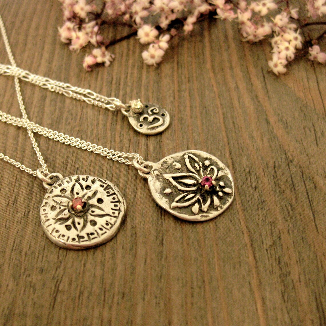 Ruby Lotus Amulet Necklace Yoga Jewelry Spiritual Jewelry | Etsy