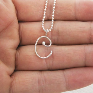 Silver C Initial Charm, C Monogram Charm, C Alphabet Pendant, Letter C ...
