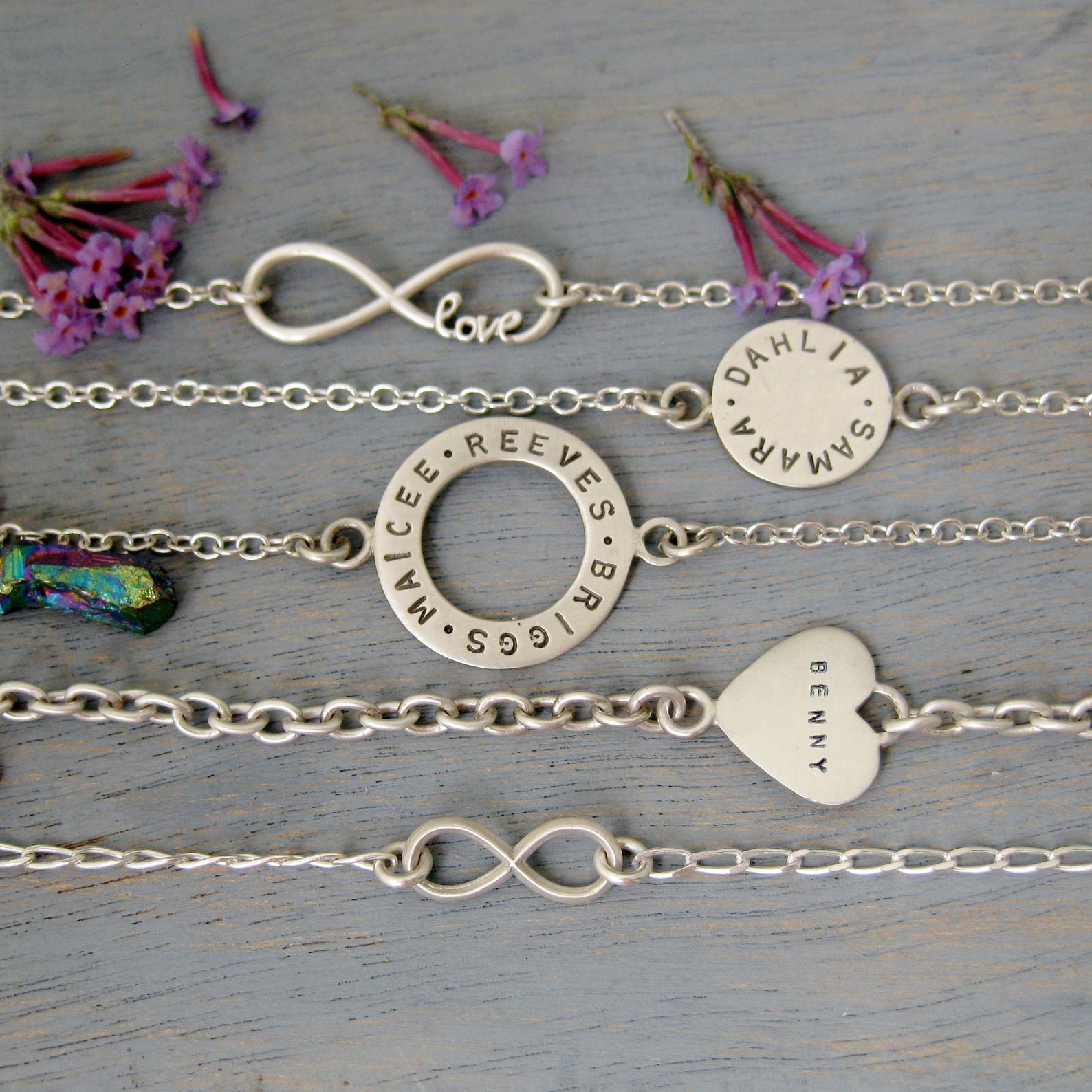 Personalized Heart Bracelet in Sterling Silver Memorial Heart - Etsy