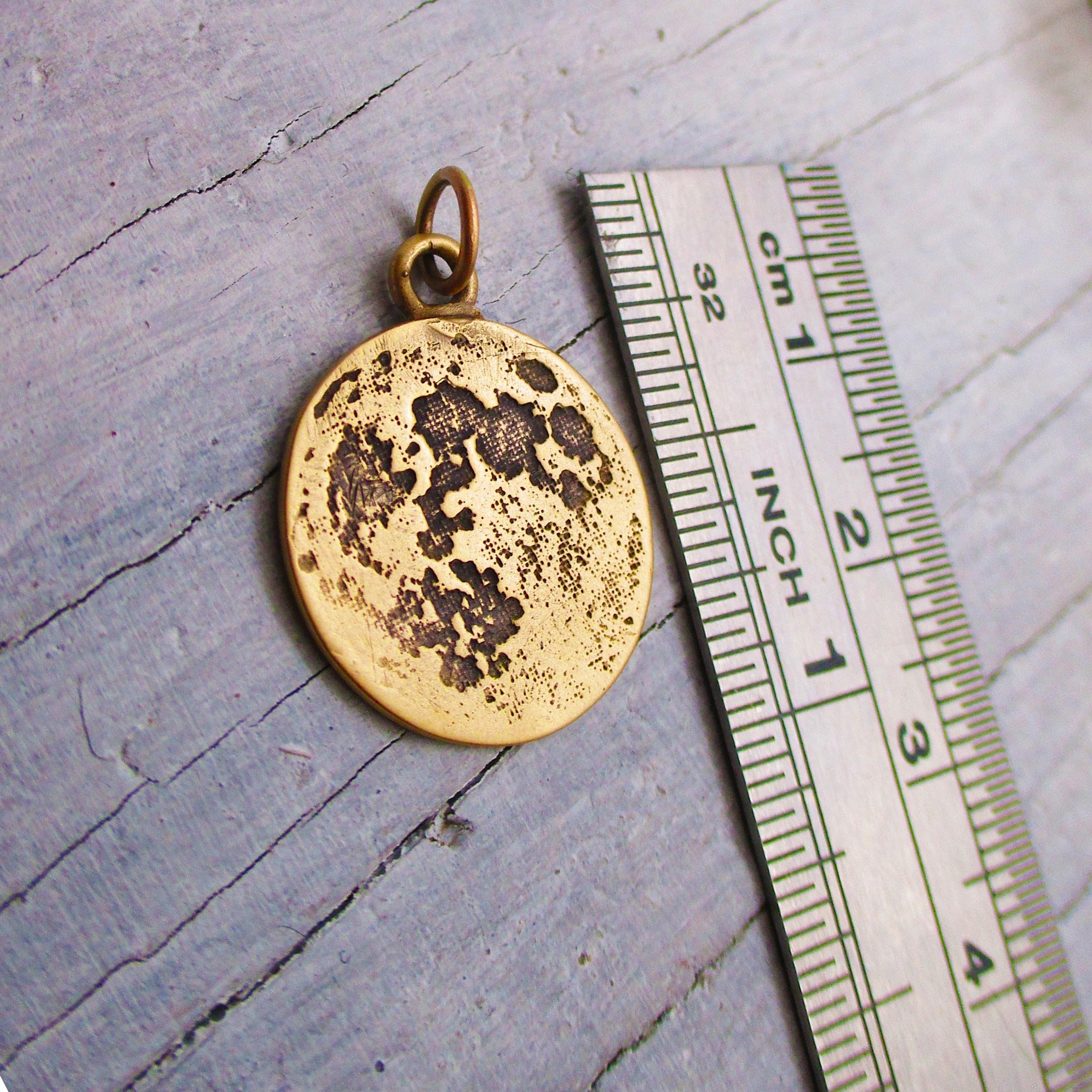 Solid 14 Karat Gold Full Moon Charm Wolf Moon Pink Moon - Etsy