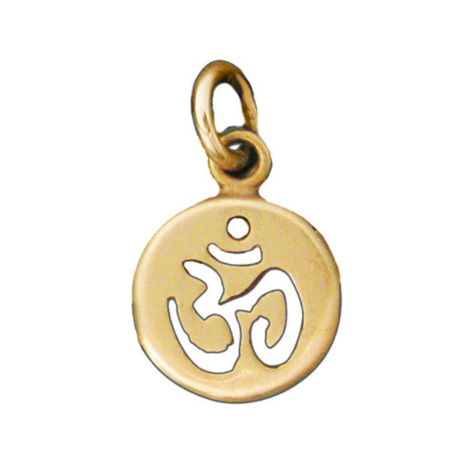 14k Gold OM Charm, Rose Gold OM, Aum Charm, Ohm Charm, Rose Gold Om ...