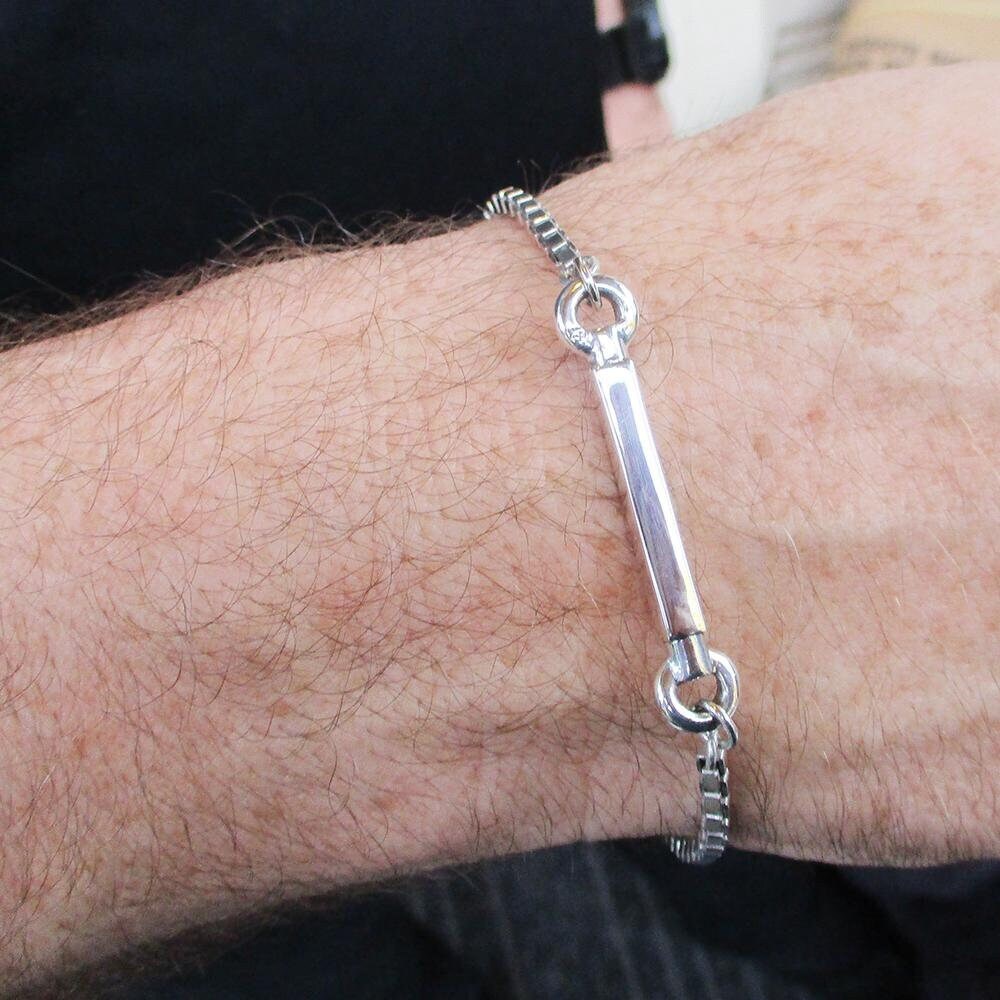 Sterling Silver Cremation Urn Box Chain Bracelet: Keepsake Ash Memorial ...