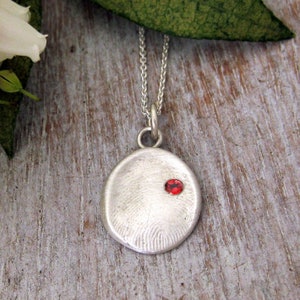 Actual Fingerprint Pendant With Birthstone, Choose Your Gemstone ...