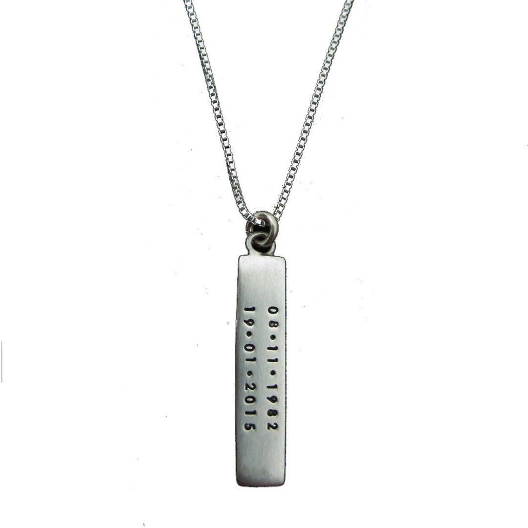Personalized Vertical Nameplate ID Bar Necklace - Etsy
