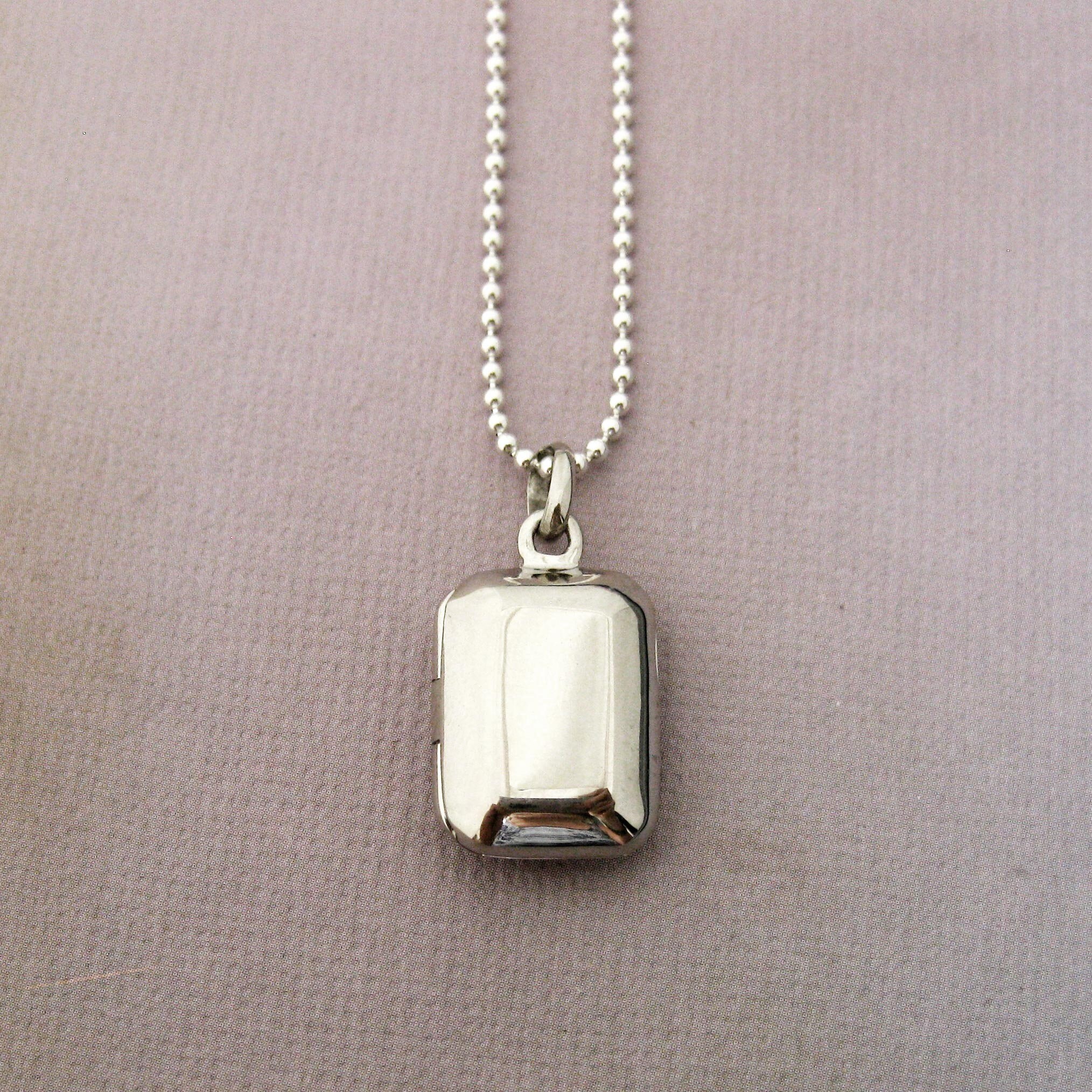 Small Rectangle Locket in Sterling Silver Engraveable Vintage | Etsy