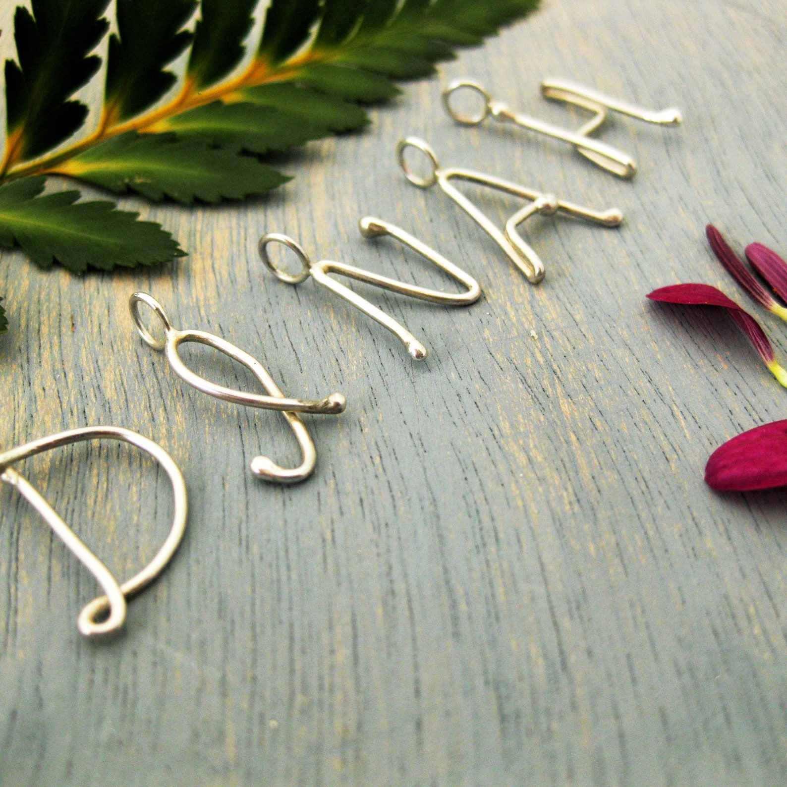 Silver I Initial Charm I Monogram Charm I Alphabet Pendant - Etsy