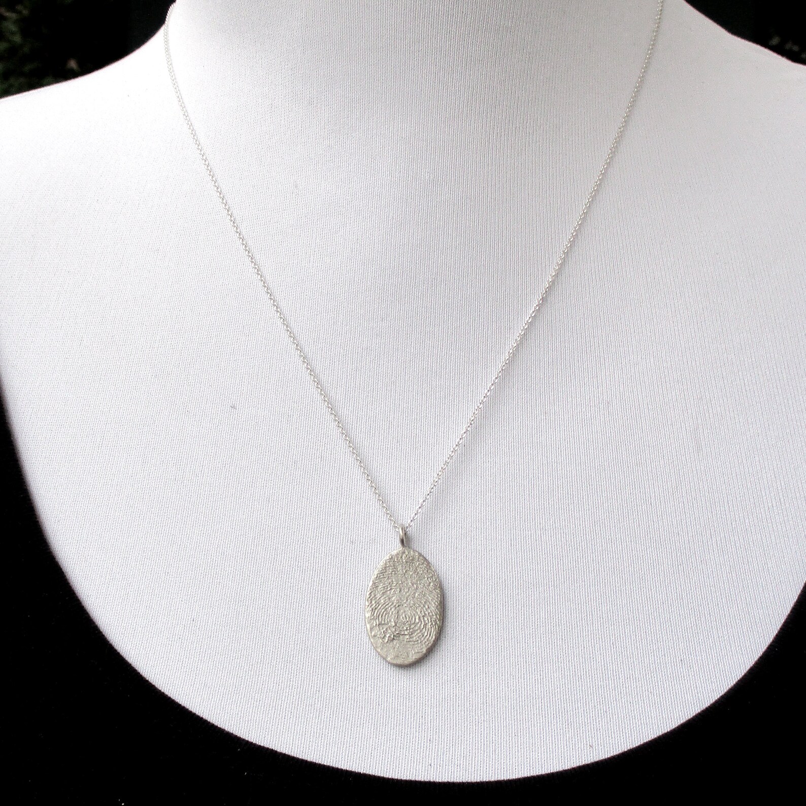 Sterling Silver Fingerprint Pendant, Thumb Print Pendant, Memorial ...