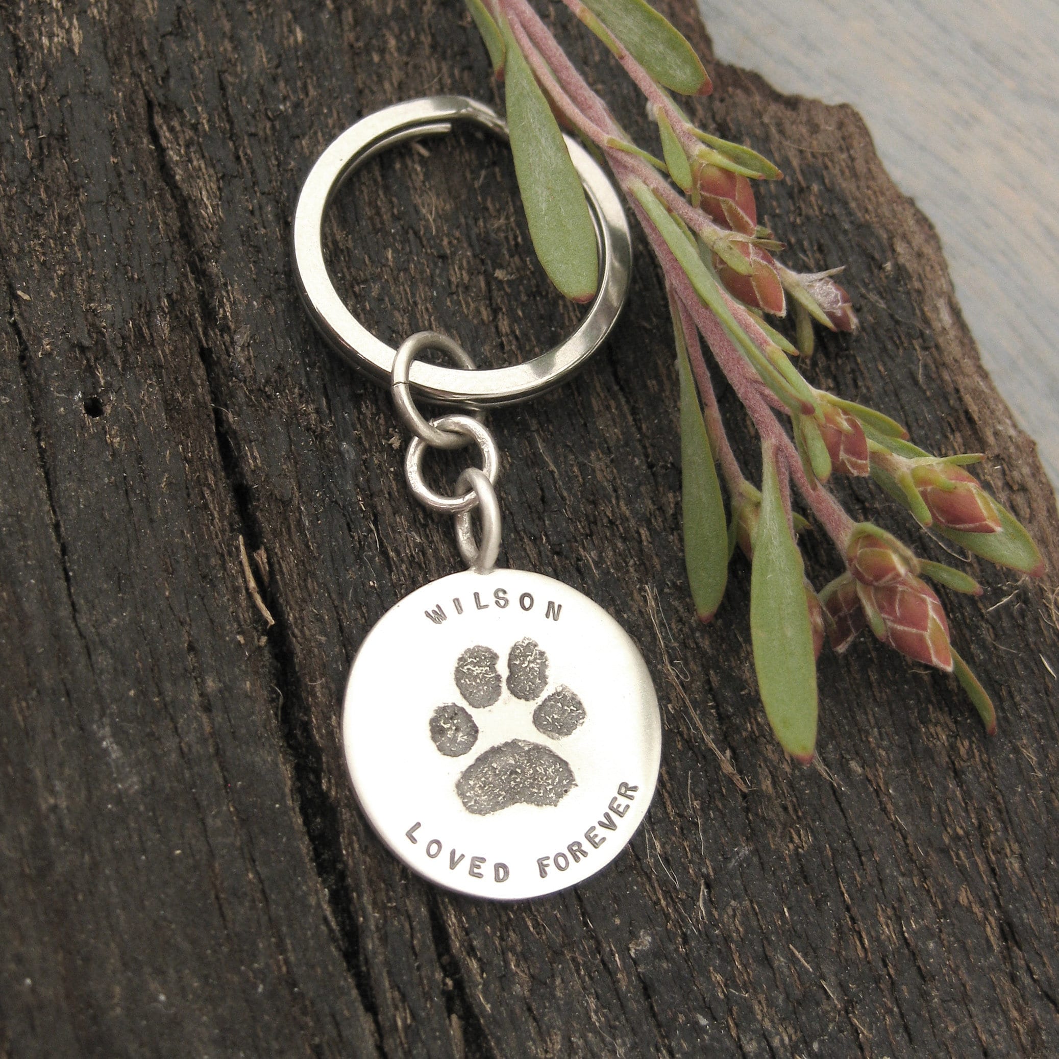 Your Dog's or Cat's Paw Print Key Ring Pet Jewelry | Etsy