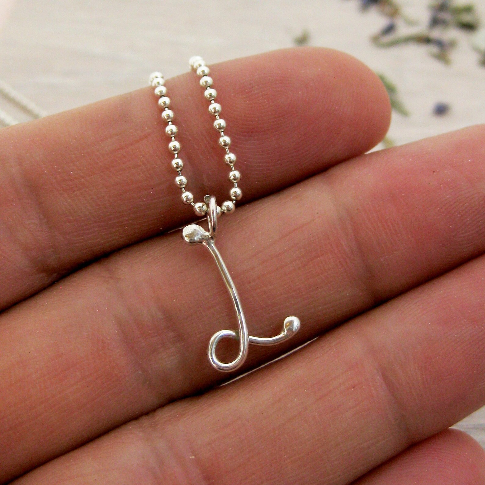 Silver L Initial Charm L Monogram Charm L Alphabet Pendant - Etsy