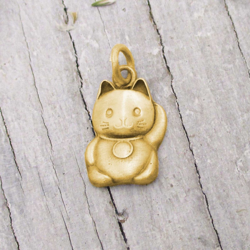 Lucky Cat Charm - Etsy