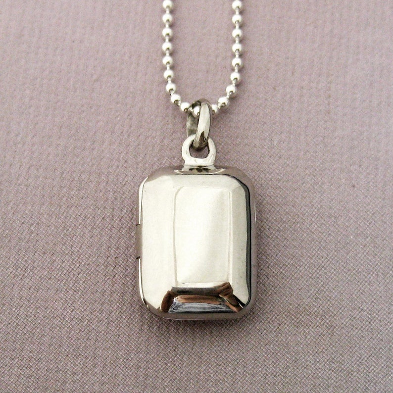 Small Rectangle Locket in Sterling Silver Engraveable Vintage - Etsy