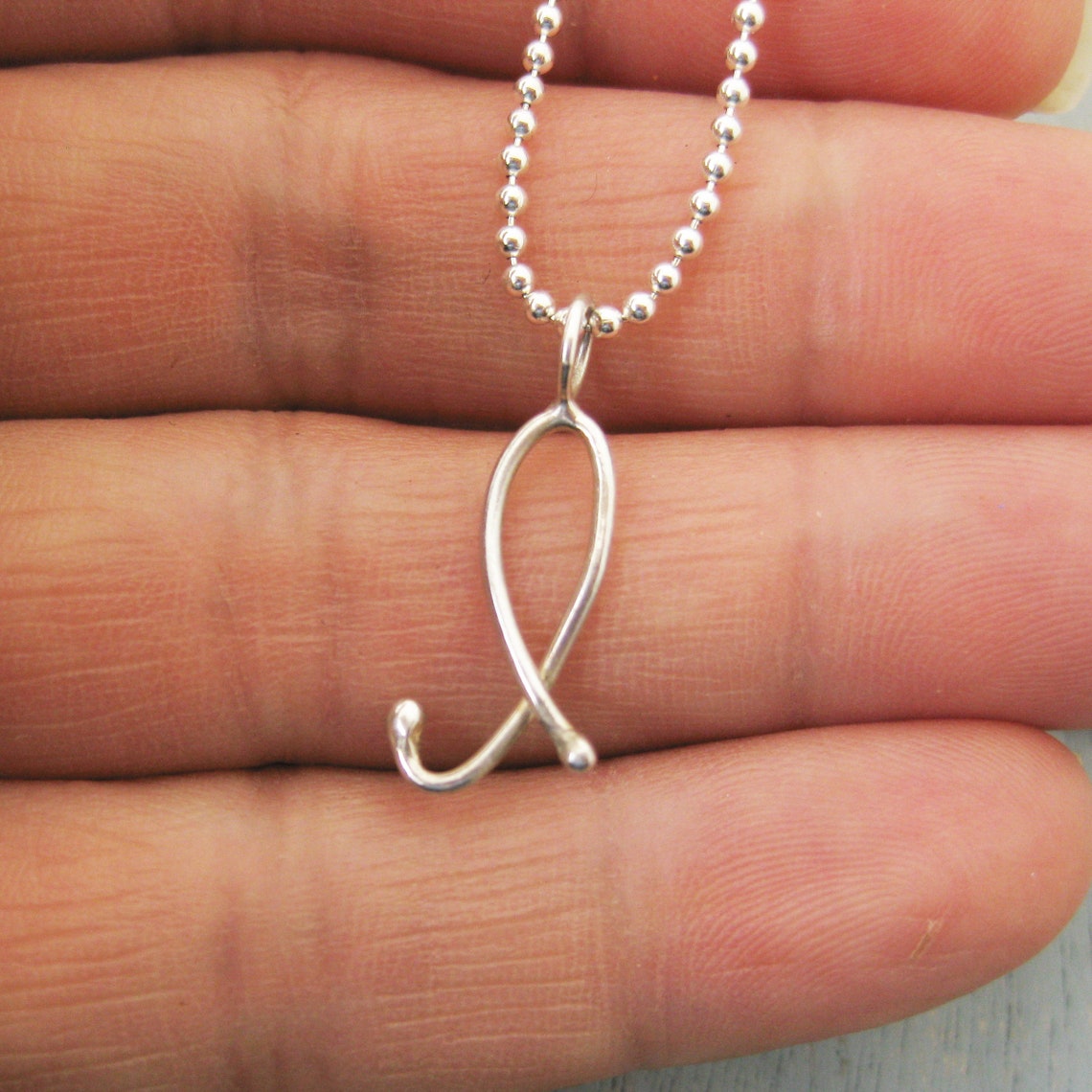 Silver I Initial Charm I Monogram Charm I Alphabet Pendant - Etsy