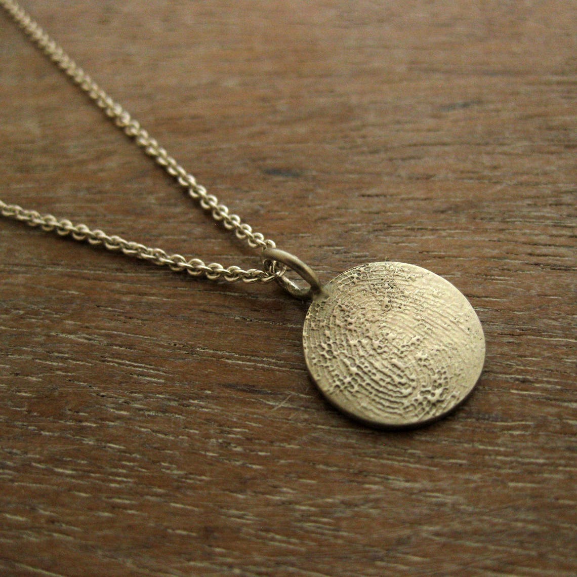 Sterling Silver Circle Fingerprint Pendant With Gemstone - Etsy