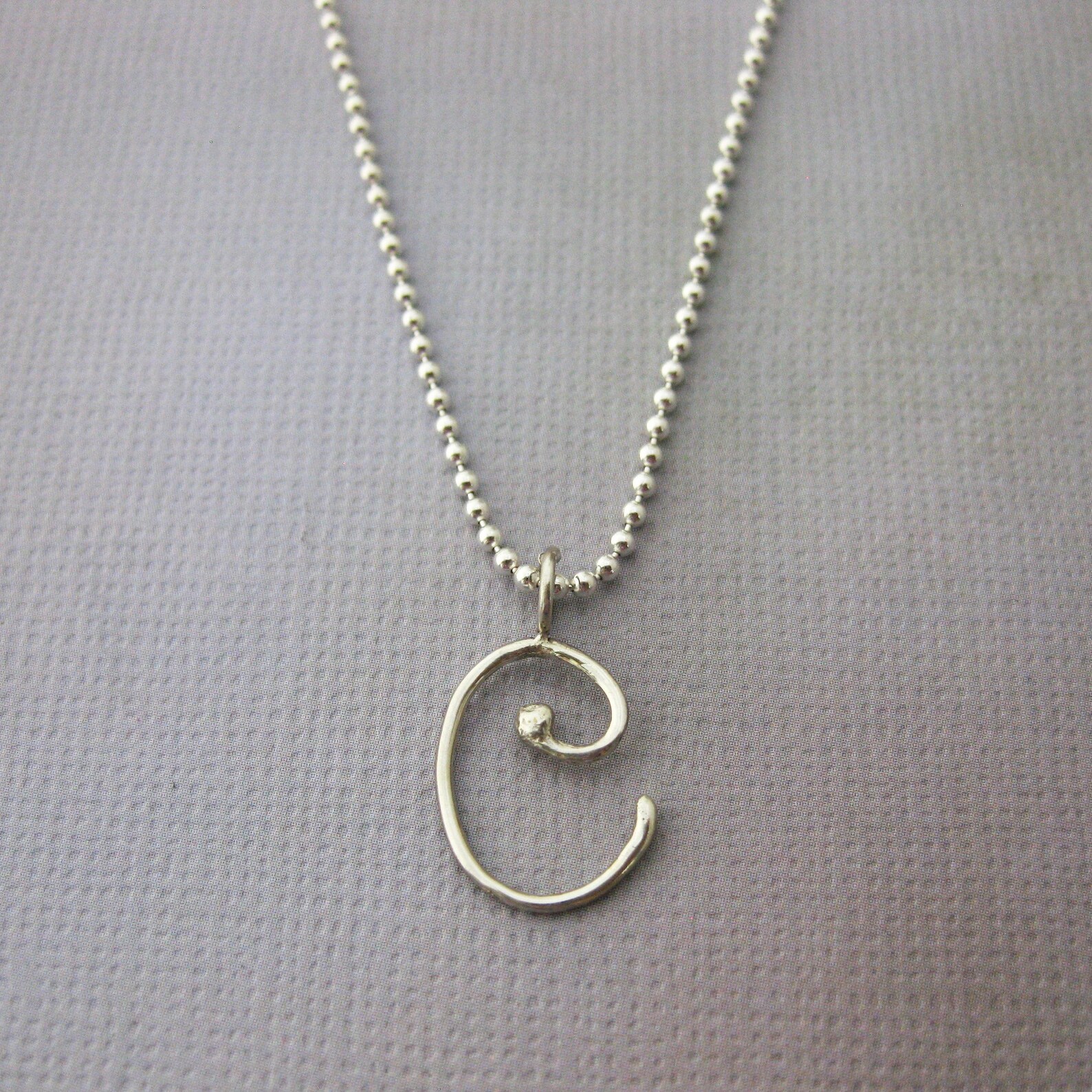 Silver C Initial Charm, C Monogram Charm, C Alphabet Pendant, Letter C ...