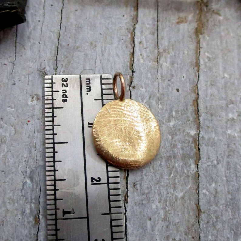 14K Gold Fingerprint Disc Charm: Baby, Child, Adult Keepsake - Etsy