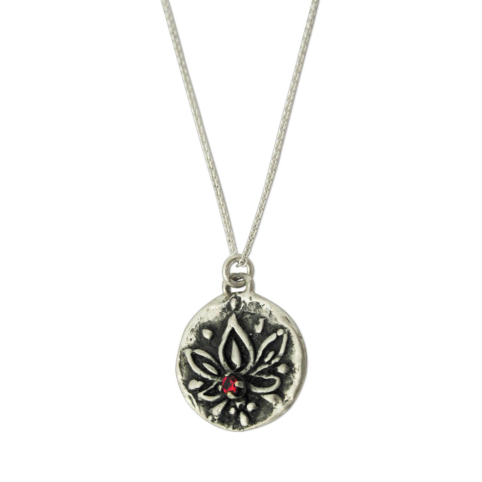 Ruby Lotus Amulet Necklace, Yoga Jewelry, Spiritual Jewelry, Symbolic ...