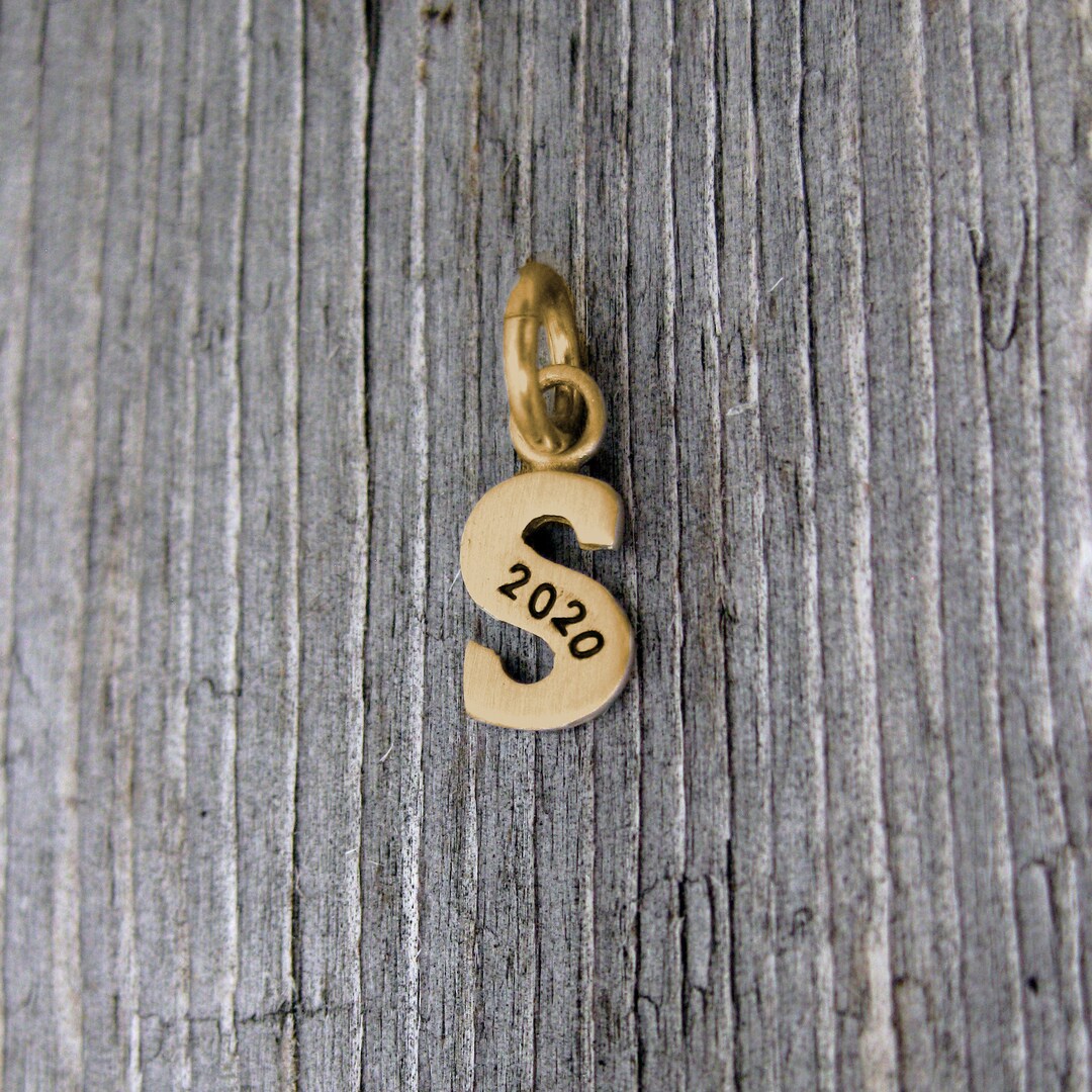 14k Gold Lowercase Initial Charm: Personalized Letter Pendant - Etsy
