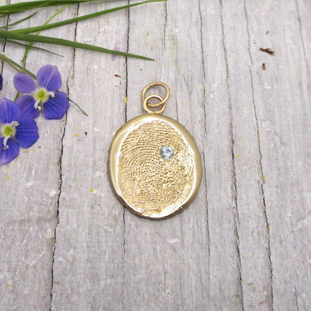 Solid Gold Organic Style Fingerprint From Digital Image, Choose a ...