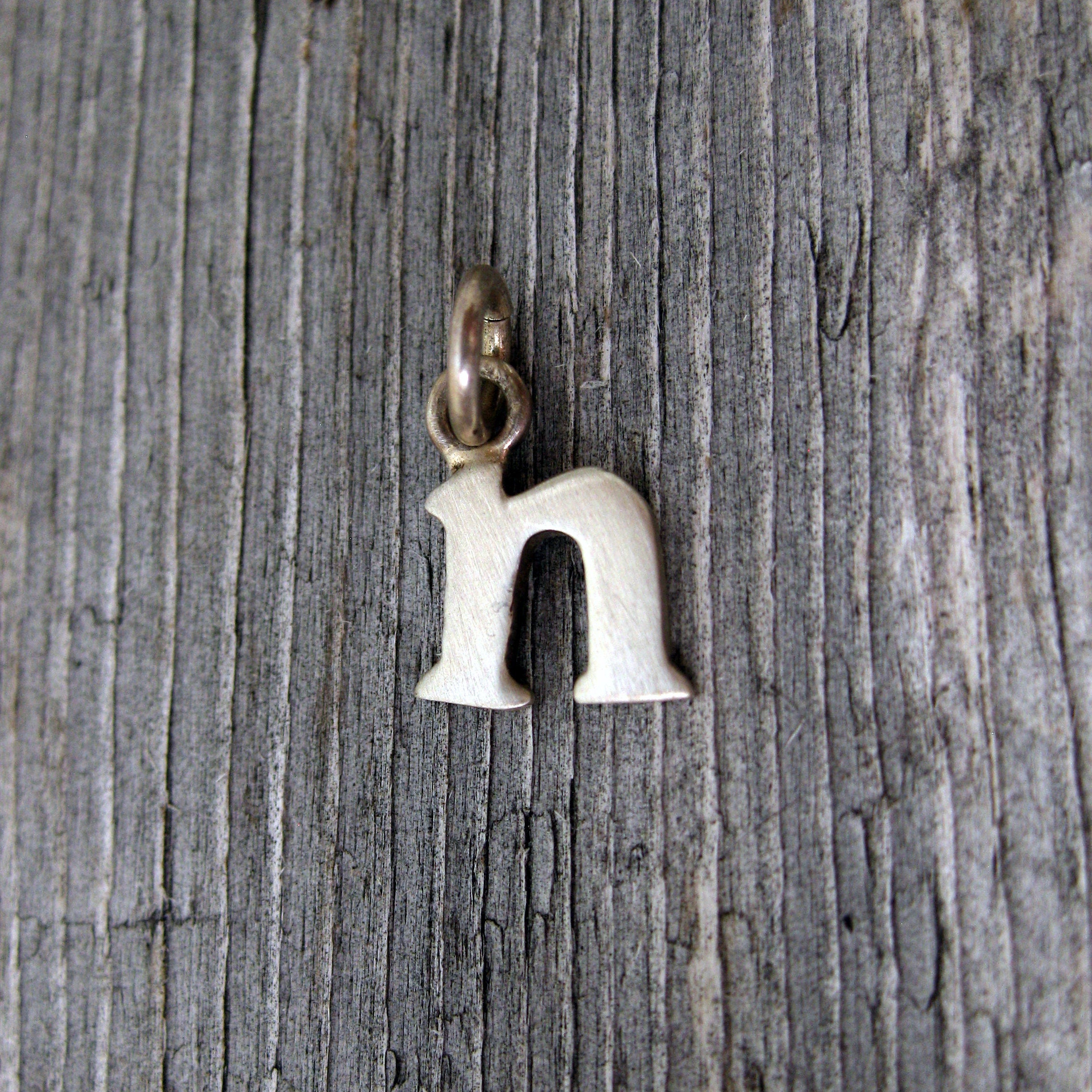 Personalized Baby Lowercase Letter N Initial Charm, Solid Silver or ...