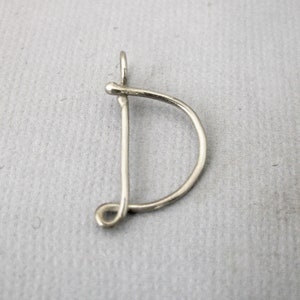 Silver D Initial Charm, D Monogram Charm, D Alphabet Pendant, Letter D ...