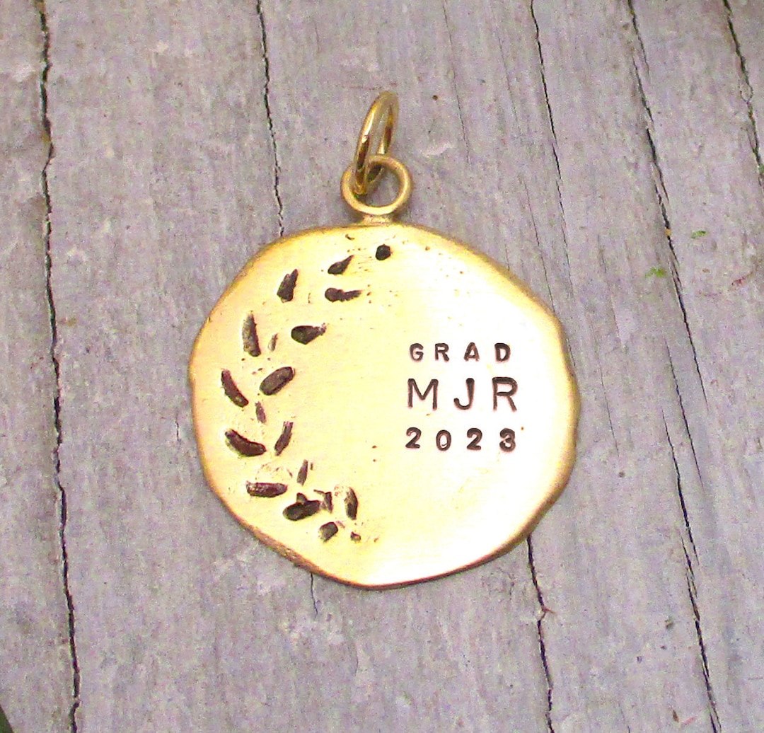 Gold Personalized Engraved Ivy Charm for Graduation or Memorial - Etsy