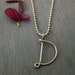 14K Gold Script Initial Pendant Letter D Initial Jewelry - Etsy