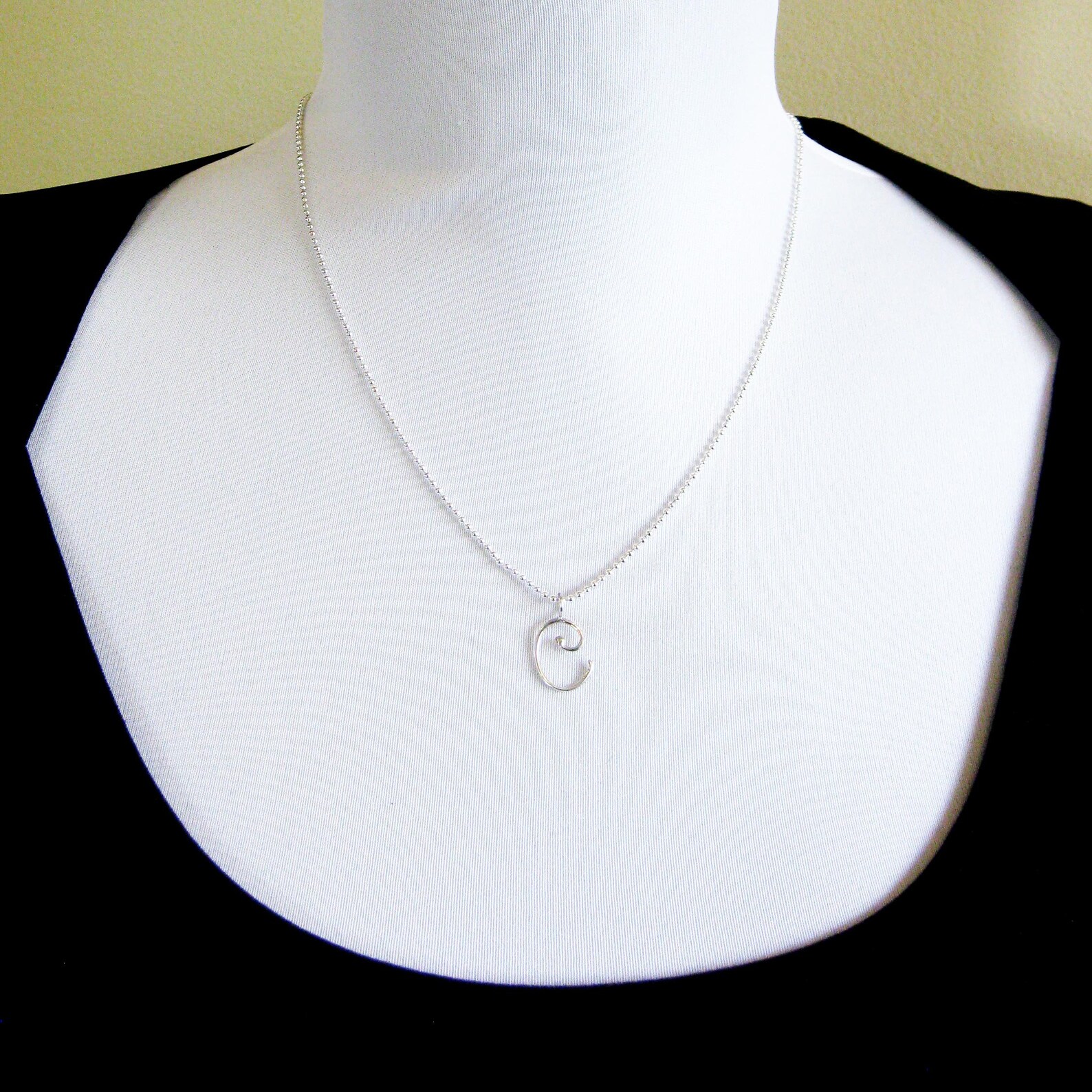 Silver C Initial Charm, C Monogram Charm, C Alphabet Pendant, Letter C ...