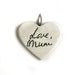 Your Handwriting on a Silver Large Heart Charm, Personalized Memorial ...