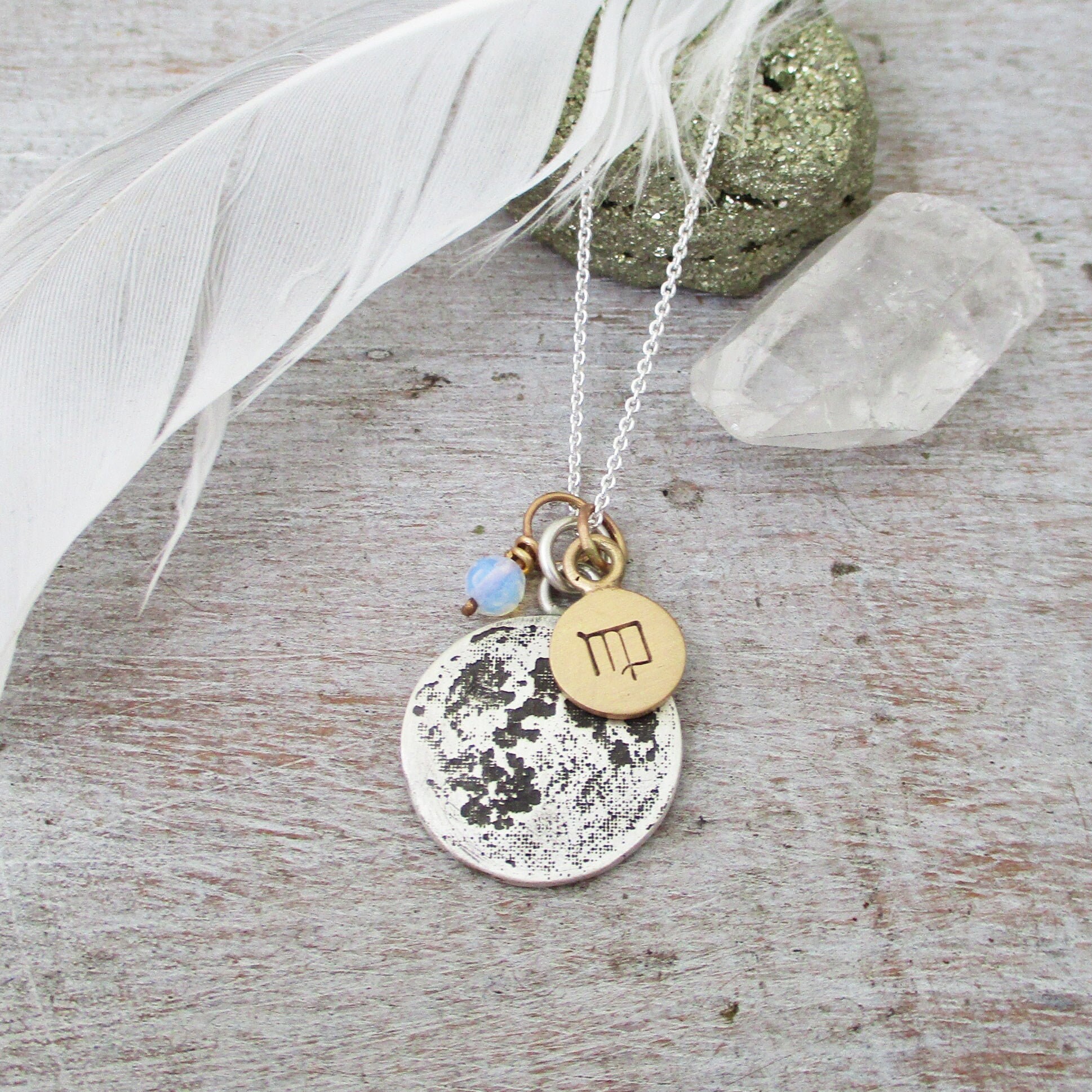 Solid 14 Karat Gold Full Moon Charm, Wolf Moon, Pink Moon, Yellow Gold ...
