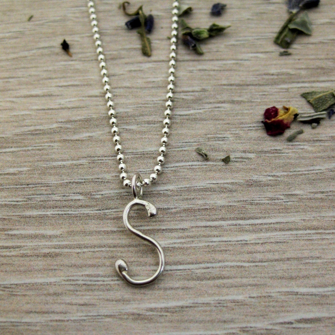 Silver S Initial Charm, S Monogram Charm, S Alphabet Pendant, Letter S ...