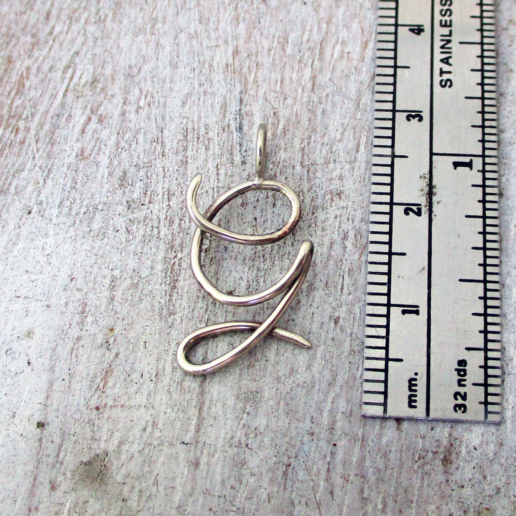 14K Gold Handmade Capital Letter G Initial Pendant Initial | Etsy