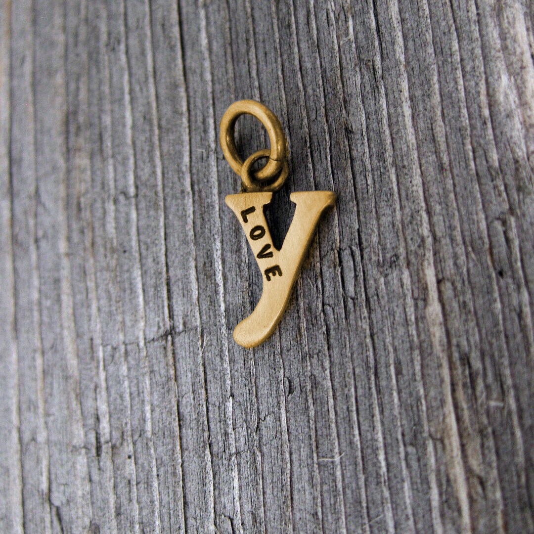 14k Gold Baby Lowercase Y Initial Charm, Initial Jewelry, Initial ...