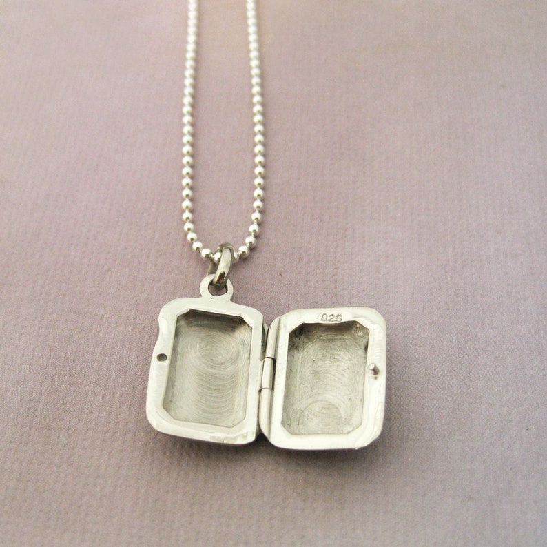 Small Rectangle Locket in Sterling Silver Engraveable Vintage - Etsy