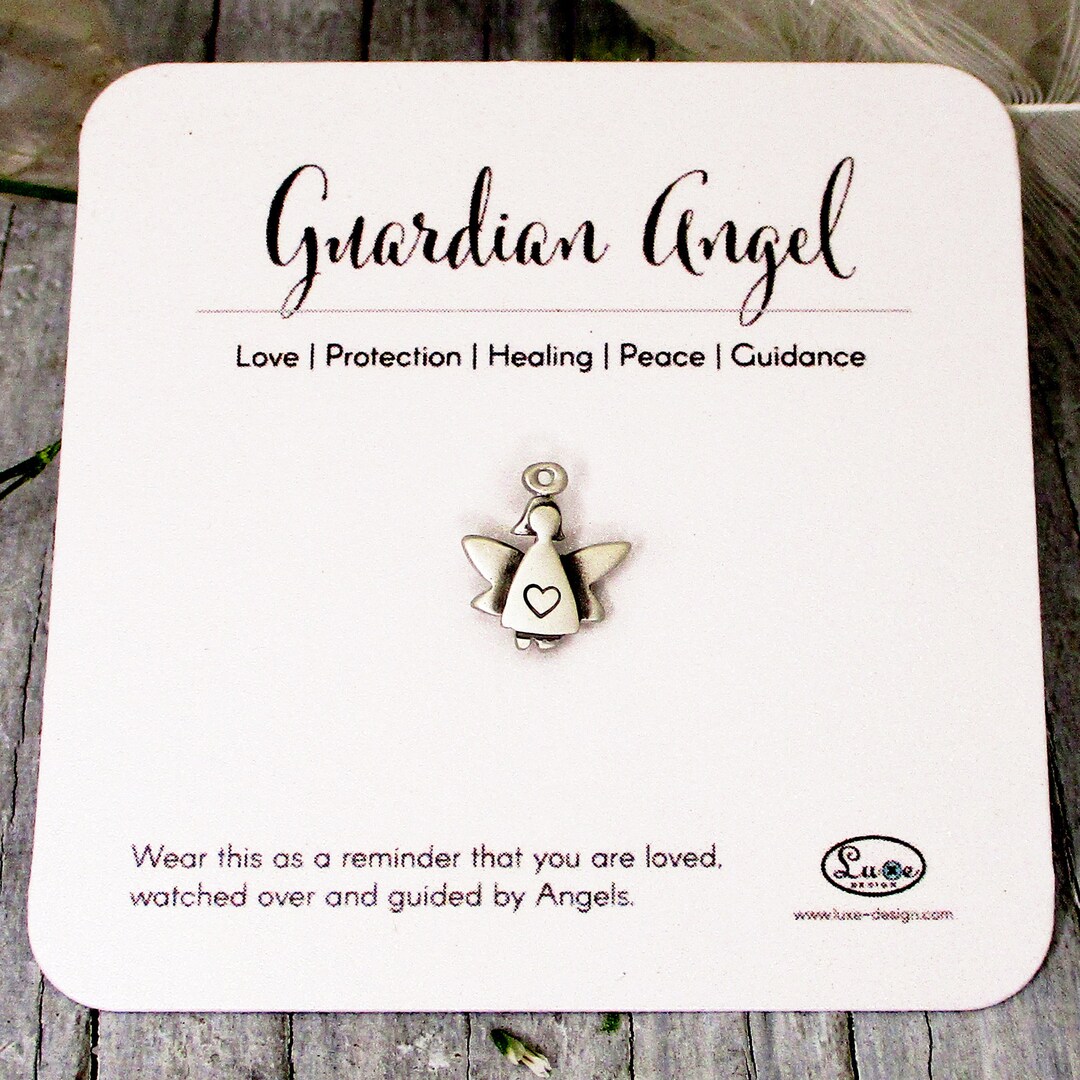 Sterling Silver Mini Guardian Angel Pin - Personalized Protection - Etsy